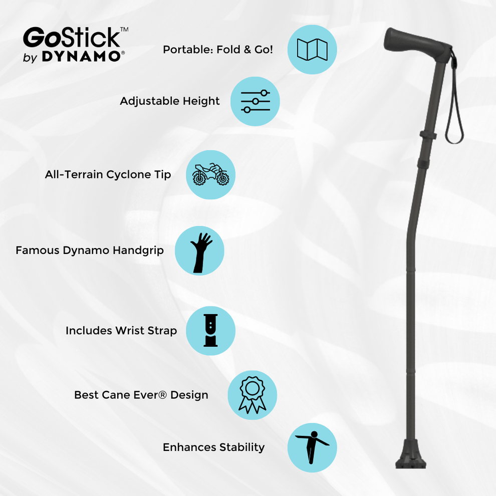GoStick Foldable Cane: Lightweight, Travel-Ready with Enhanced ...